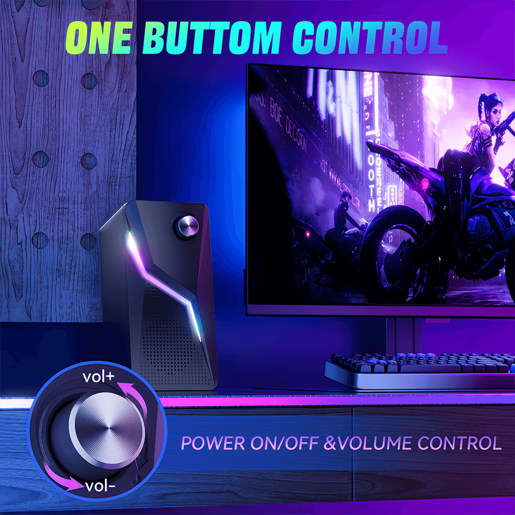 COOMAER RGB Gaming Speaker Light Rhythm 3 Modes Immersive – Coomaer